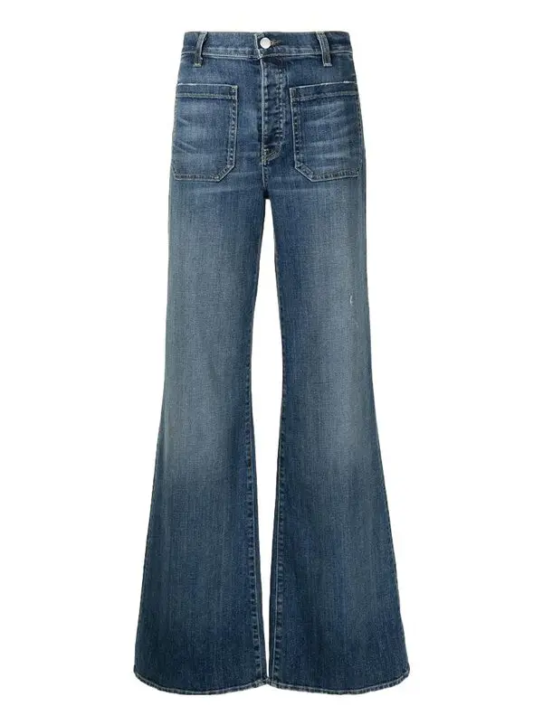 NILI LOTAN Mid-rise Wide-leg Jeans - Blue