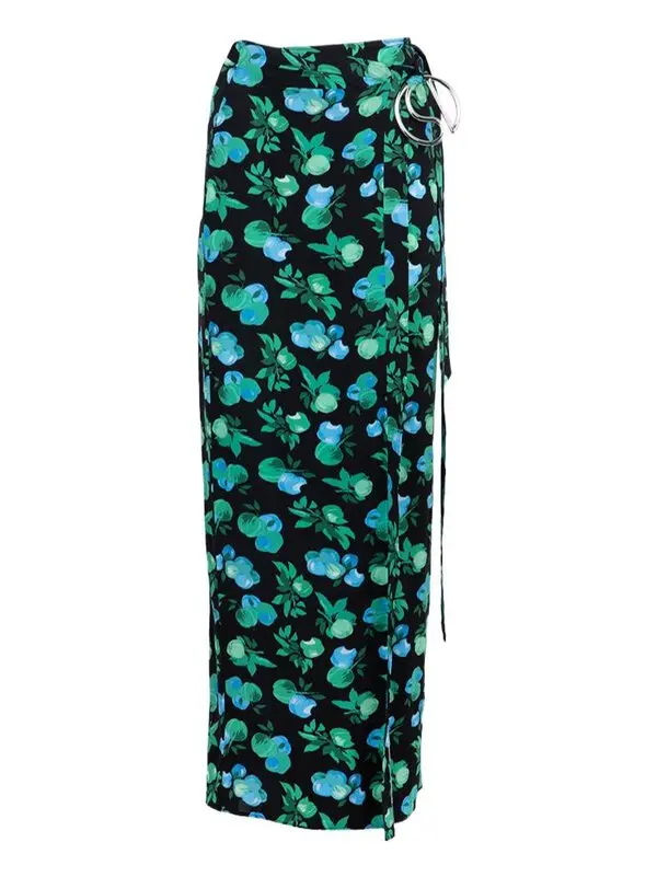 Coperni Printed Wrap Skirt - Black