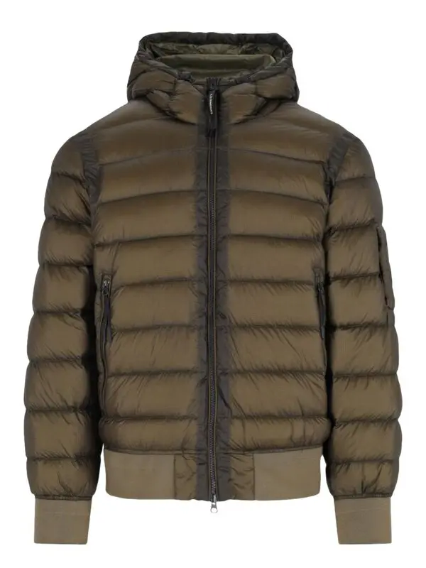 C.P. COMPANY Quilted Hooded Jacket - Brown