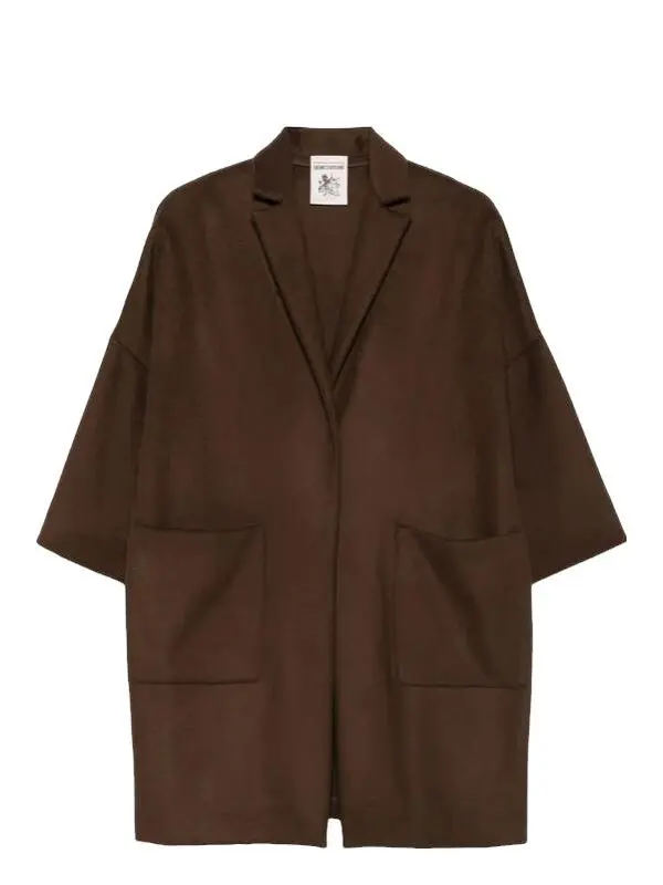 SEMICOUTURE Lapel Wide-sleeved Coat - Green