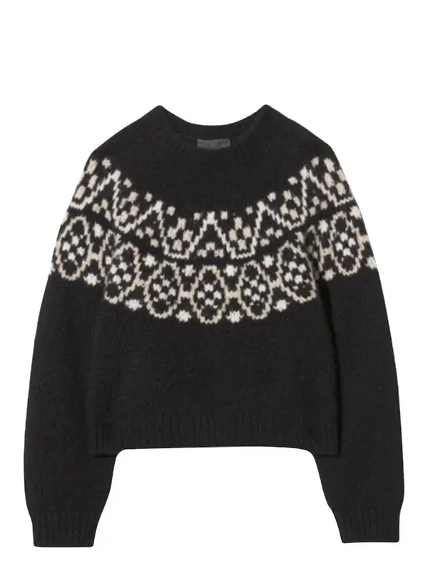 NILI LOTAN Chrissy Jacquard Round-neck Sweater - Black