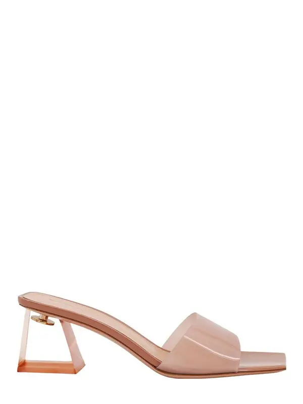 GIANVITO ROSSI 55mm Pvc Square Toe Sandals - Pink