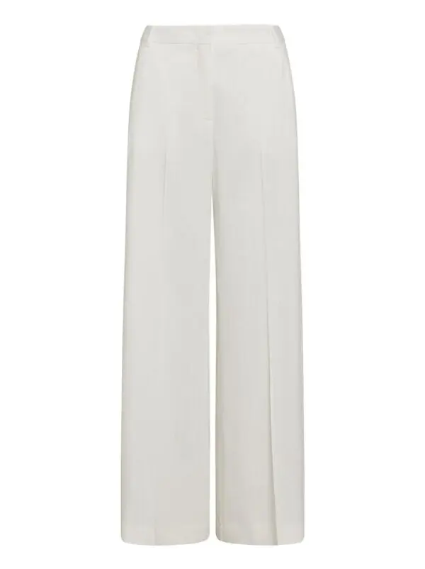 Marella Lurex Adorned Pinstripe Wide-leg Trousers - Cream