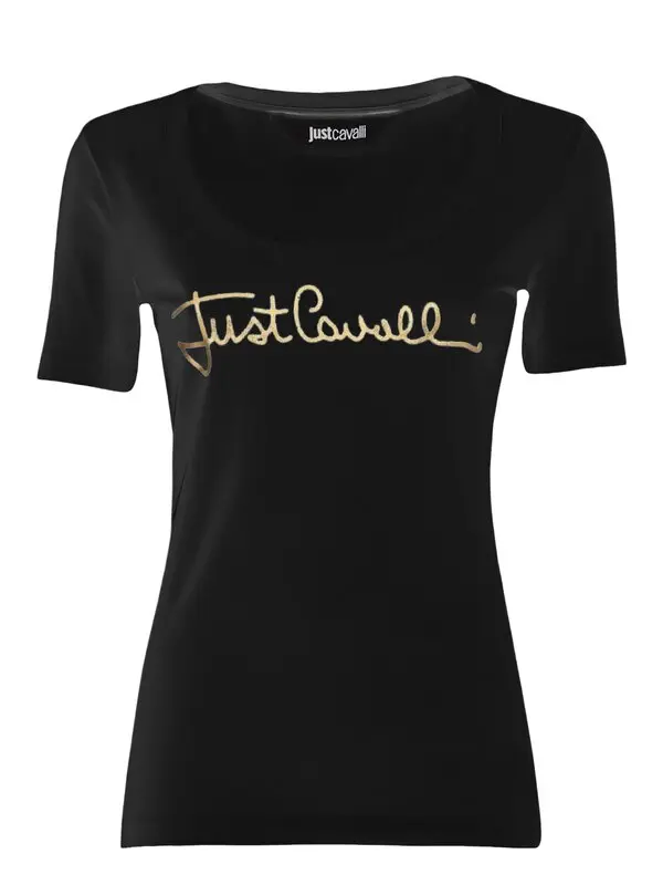 Just Cavalli Script Logo Short Sleeve T-shirt - Black