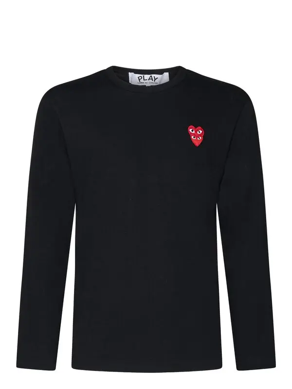 Play Comme Des Garcon Logo Long-sleeved T-shirt - Black