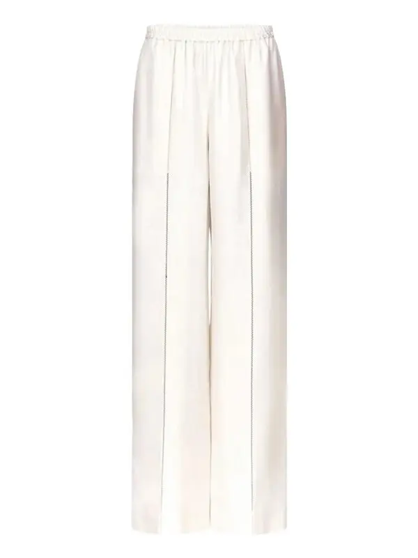 LOULOU STUDIO Wide Leg Trousers With Elastic Waistband - Ivory