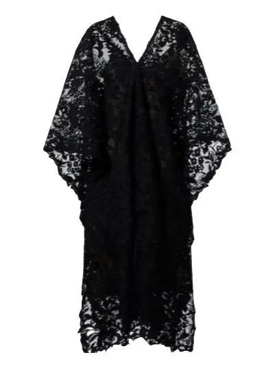 Oscar De La Renta Guipure Lace Kaftan - Black