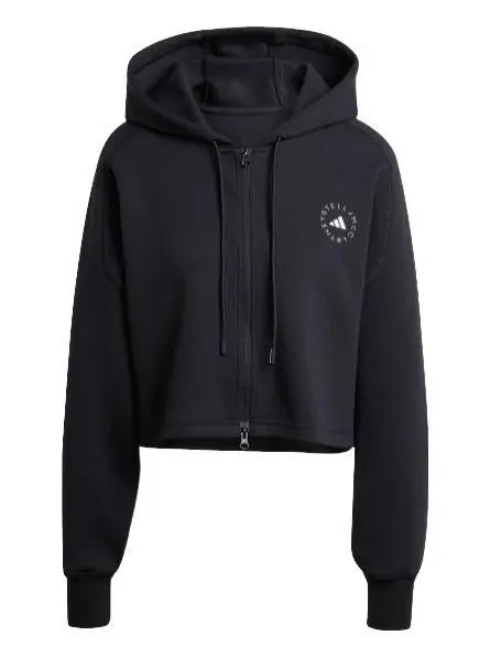 Adidas By Stella McCartney Cropped Zip Hoodie - Black