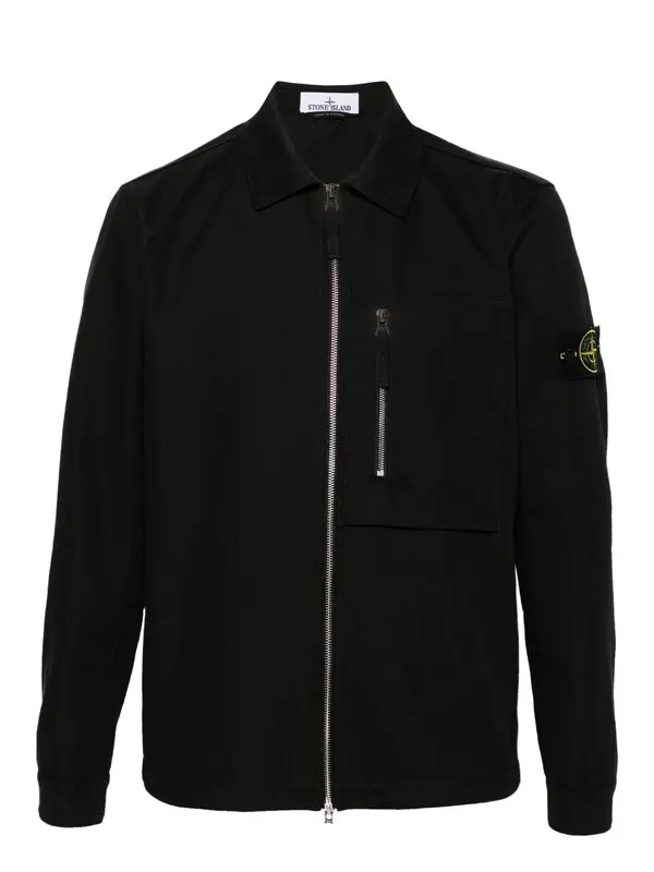 Stone Island Compass Badge Zip-up Jacket - Black