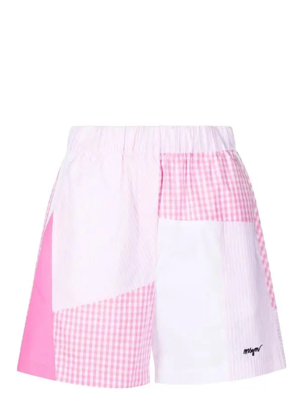 MSGM Patchwork Elasticated Shorts - Pink