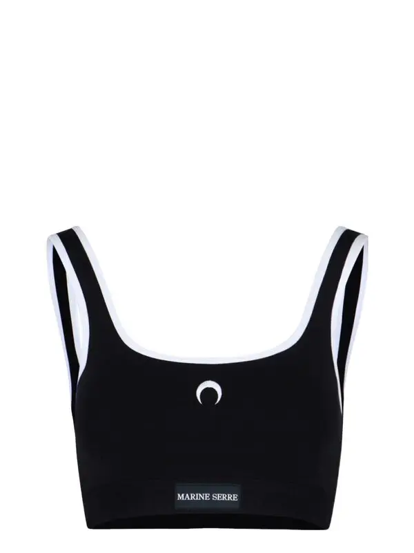 MARINE SERRE Logo Bra - Black