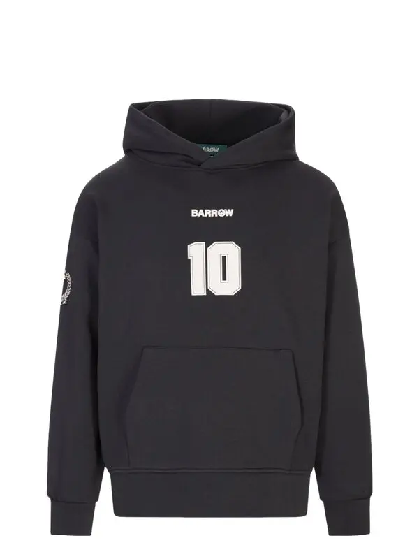 BARROW Bear Printed Hoodie - Black
