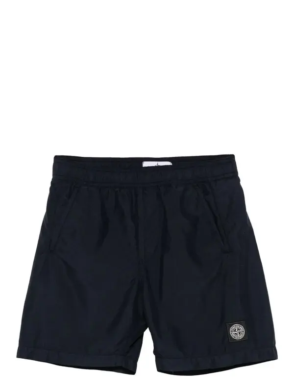 Stone Island Logo Patch Shorts - Blue