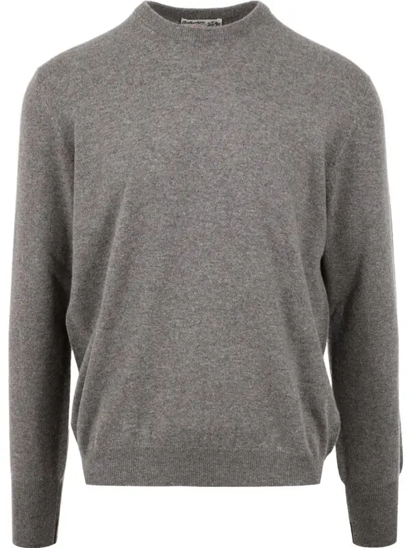 BALLANTYNE Round Neck Long Sleeve Sweater - Gray