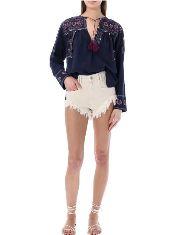 Isabel Marant Étoile Embroidered Poplin Blouse - Multicolor