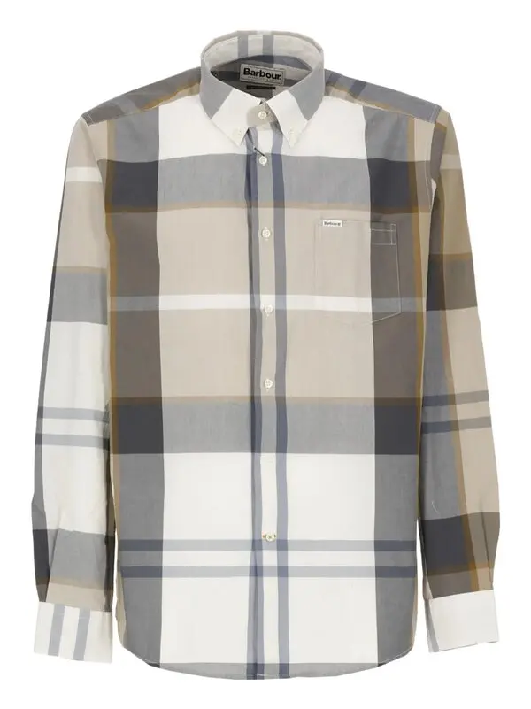 Barbour Long-sleeve Plaid Cotton Shirt - White