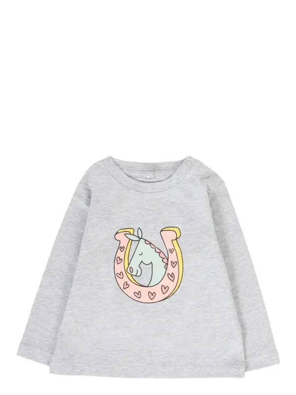 Stella McCartney Long Sleeve T-shirt With Horse Graphic - Gray