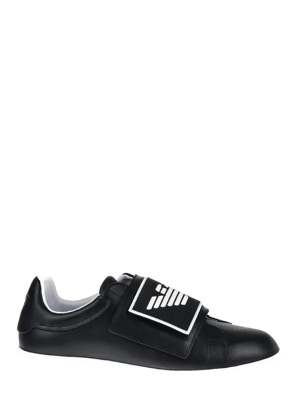 Emporio Armani Logo Velcro Sneakers - Black