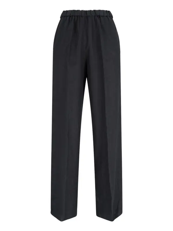 Aspesi Elasticated Straight-leg Trousers - Black