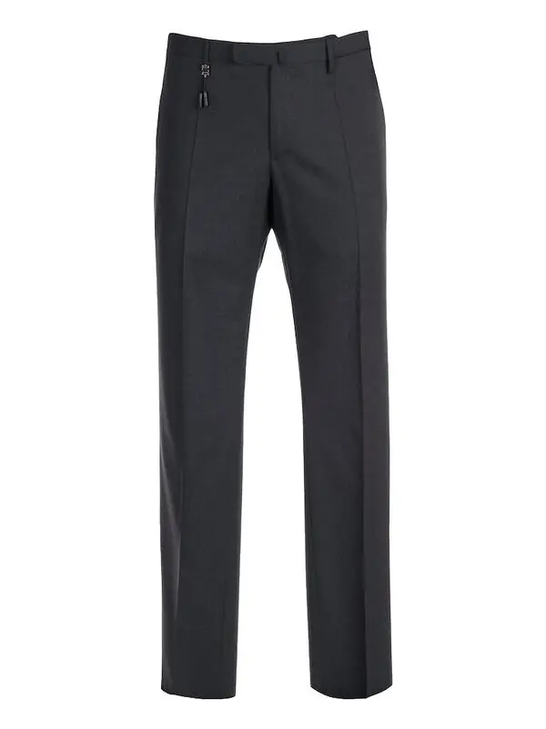 Incotex Slim Tailored Wool Trousers - Black