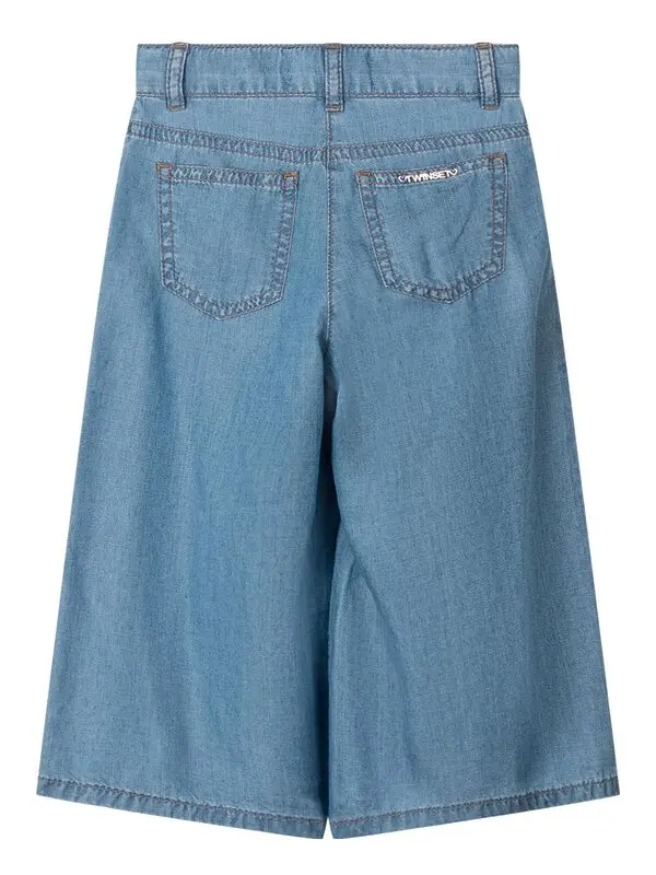 TWINSET Belted Wide-leg Trousers - Blue