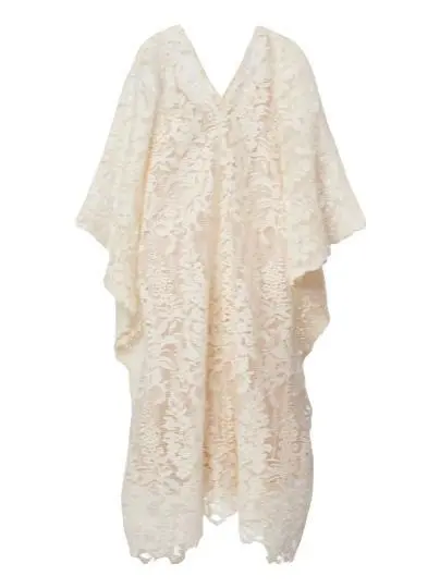 Oscar De La Renta Guipure Lace Kaftan - Nude