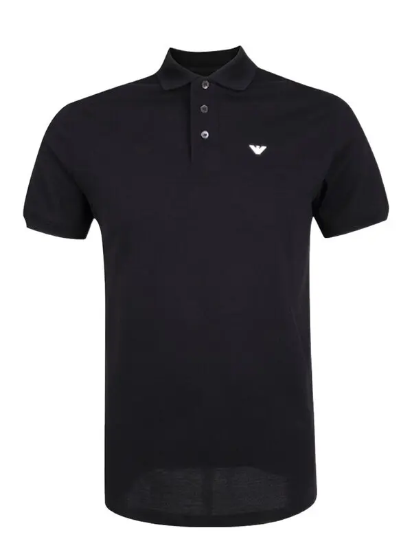 Emporio Armani Logo Lapel Polo Shirt - Black