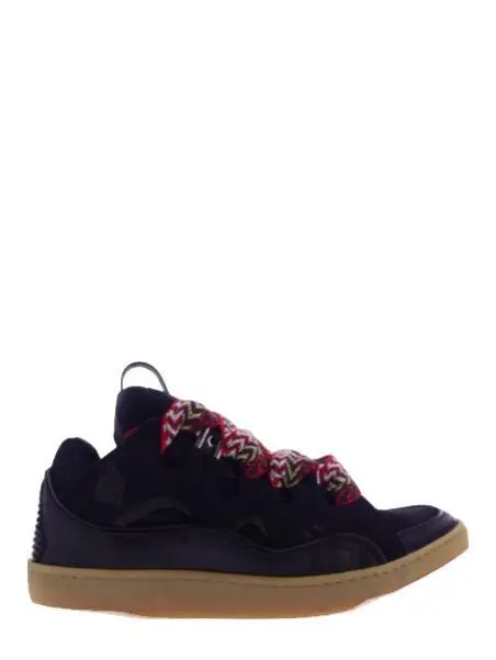 LANVIN Round Toe Lace-up Sneakers - Black
