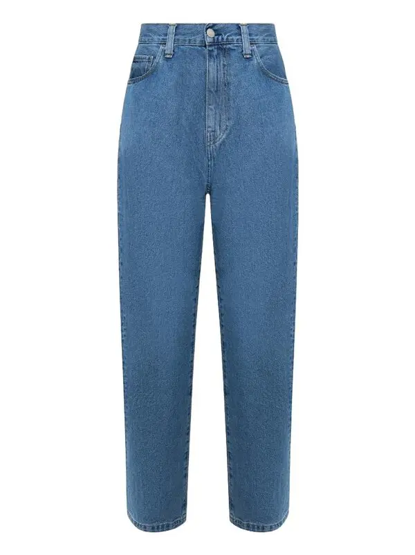 Carhartt Work In Progress Logo Patch Wide Leg Jeans - Blue