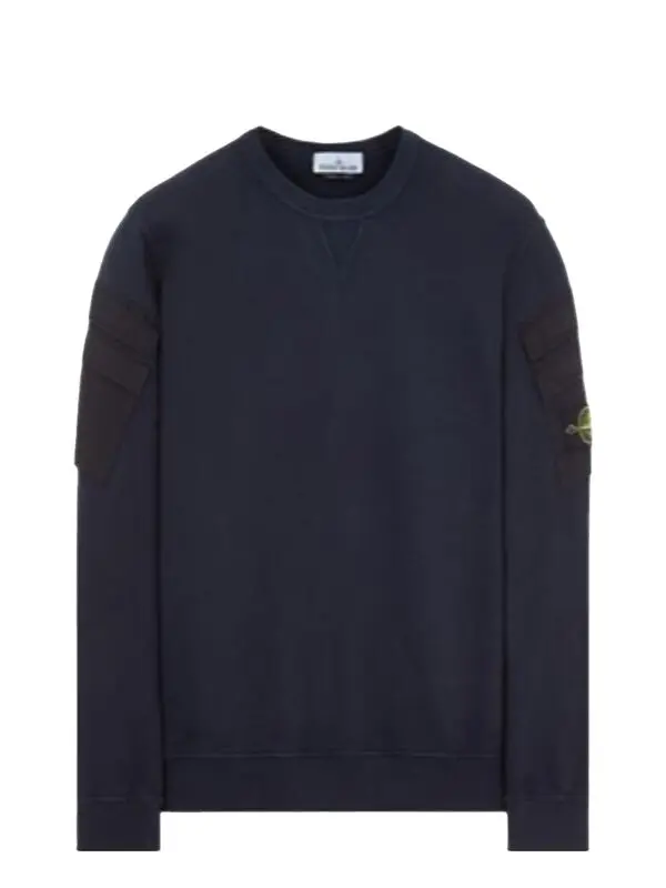 Stone Island Compass Patch Crewneck Sweatshirt - Blue
