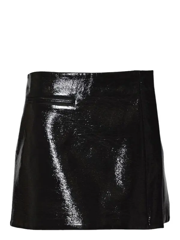 COURREGES Patent Midi Skirt - Black