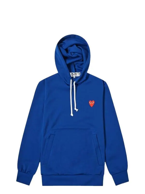 Play Comme Des Garcon Logo Hooded Sweater - Blue