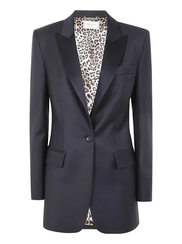 Blumarine Single-breasted Tailored Blazer With Notched Lapel - Black