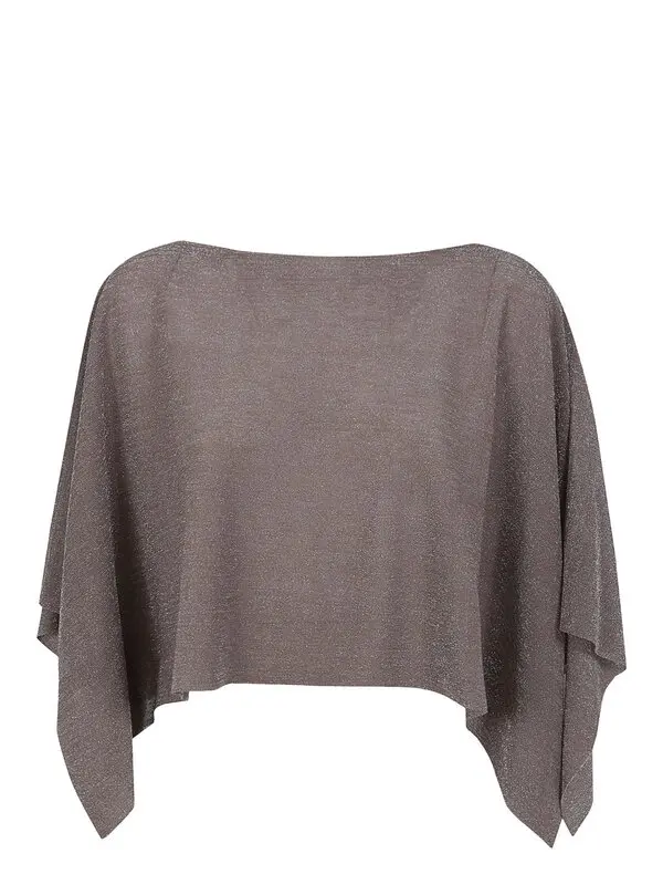D.exterior Metallic Knit Cape - Gray