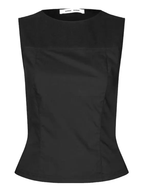 SAMSOE SAMSOE Sleeveless Vest With Curved Hem - Black