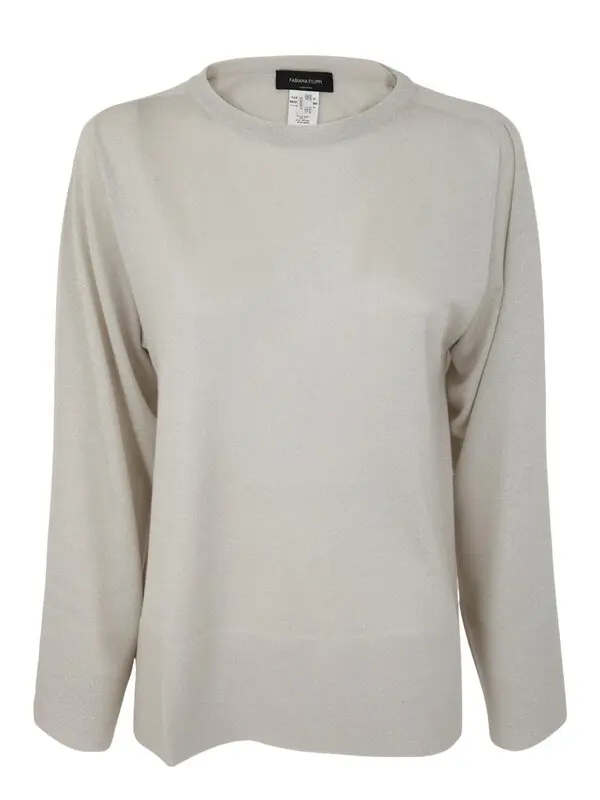 Fabiana Filippi Lurex Detailed Crewneck Jumper - Gray