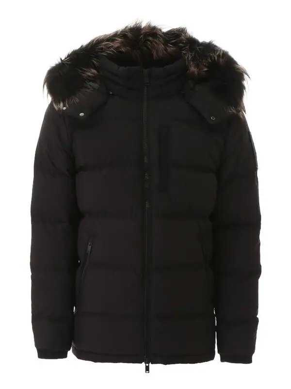 Moose Knuckles Southdale Fur Trimmed Hooded Puffer Jacket - Black