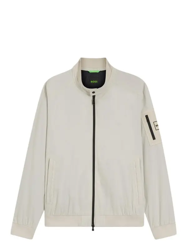 Hugo Boss Zip Patch-pocket Jacket - Natural