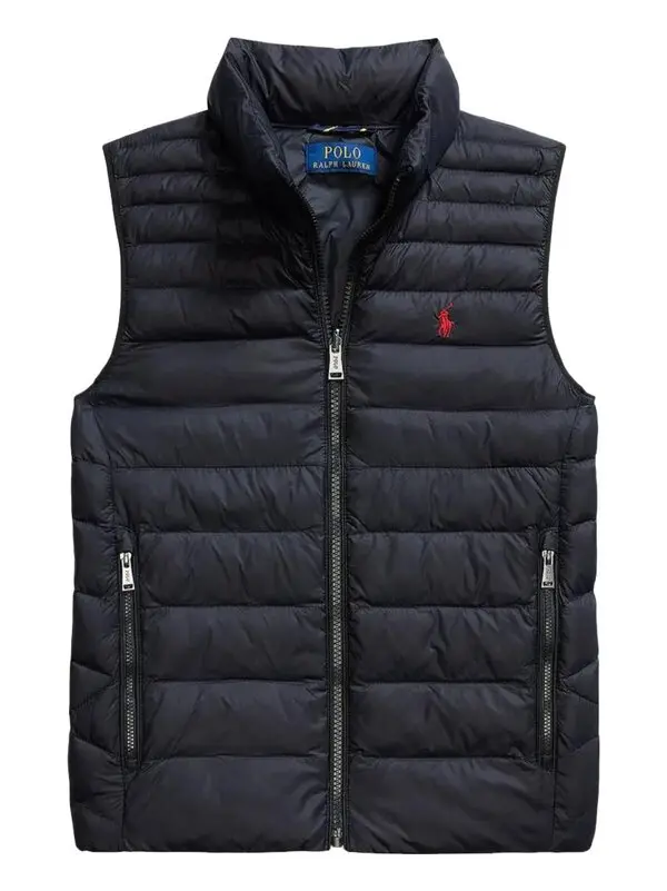 Polo Ralph Lauren Puffer Vest With Zipper Pockets - Poloblack-