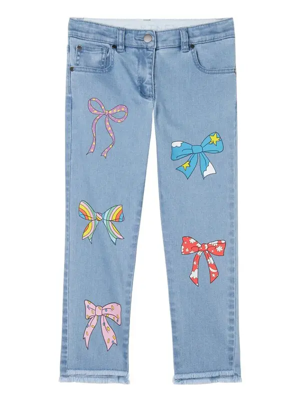 Stella McCartney Belt Loop Jeans With Bow Embellishments - Blue