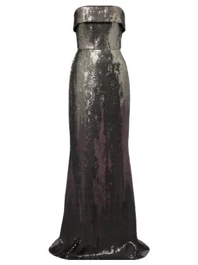 Elie Saab Sequined Strapless Gown - Black