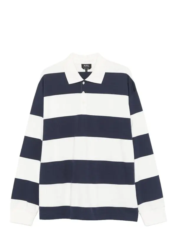 A.p.c. Striped Polo Shirt - White