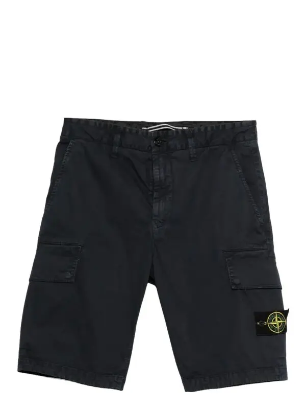 Stone Island Belt Loops Patch Pocket Shorts - Blue