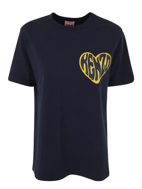 Kenzo Heart Print Crewneck T-shirt - Black