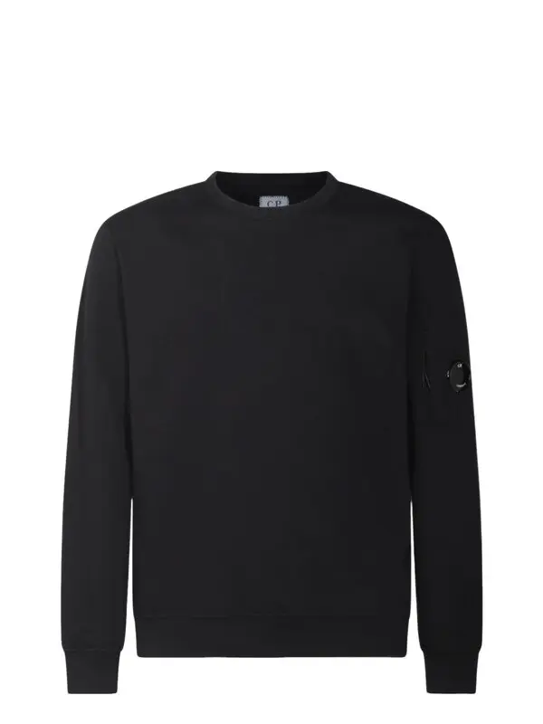 C.P. COMPANY Round Neck Long Sleeve Sweater - Black