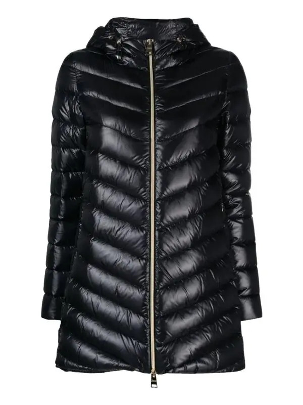 Herno Quilted Hooded Zip-up Puffer Jacket - Black