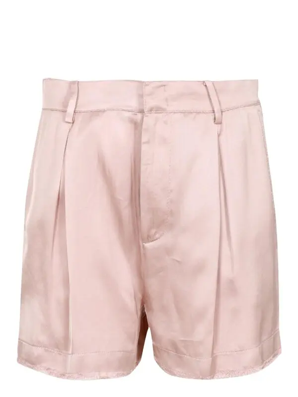 N.21 Powder High-waisted Tailored Shorts With Frayed Hem - No