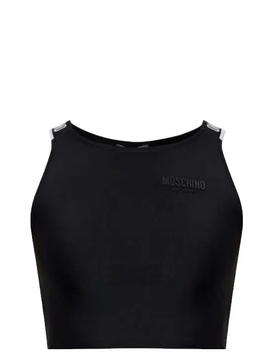 Moschino Rubberised Cropped Top - Black
