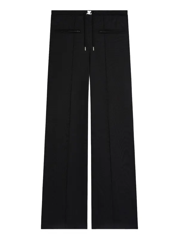 COURREGES Drawstring Straight Leg Pants - Black