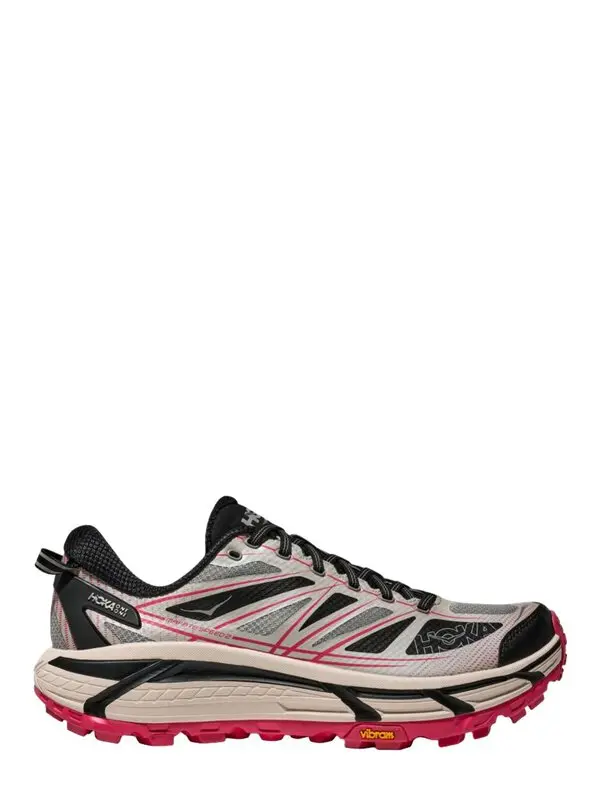 Hoka One One Mafate Speed 2 Trail Running Sneakers - Galactic Grey / Ruby Red